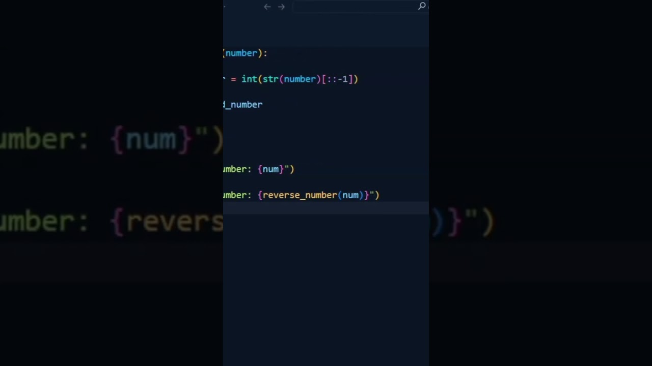 Reverse number in python #python #learnpython #programming