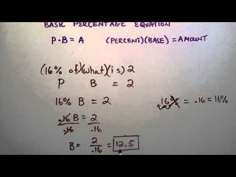 Basic Percentage Equation , Part 4 , Intermediate Algebra , Lesson 36
