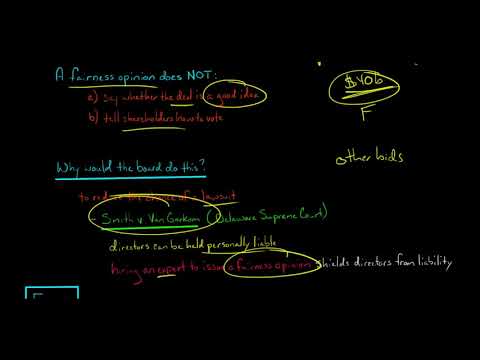 Fairness Opinion (Mergers and Acquisitions)