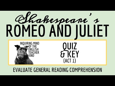 Romeo and Juliet Act 1 Quiz and Answer Key for High School