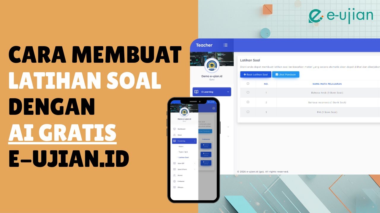 Cara Membuat Latihan Soal dengan AI Gratis di e-ujian.id || Solusi Cerdas untuk Guru & Siswa!
