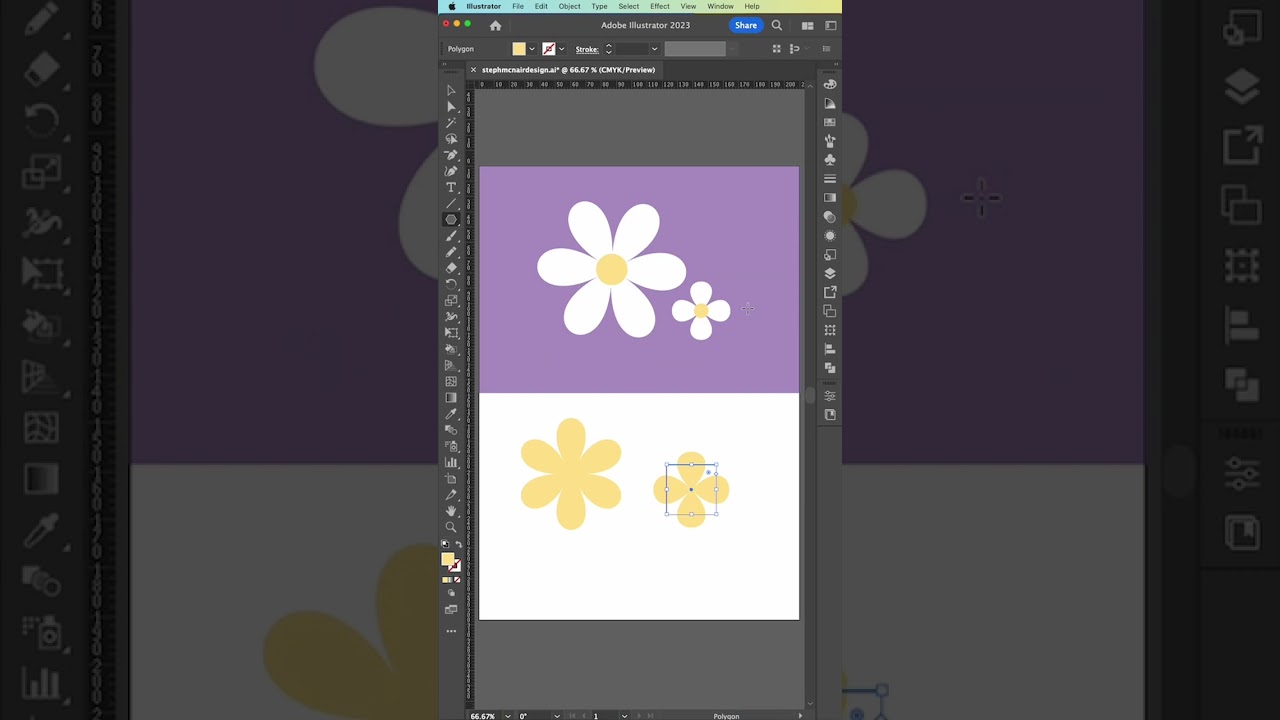 Illustrator easy beginner flower daisy tutorial. #illustrator #tutorial #flowers #daisy #adobe