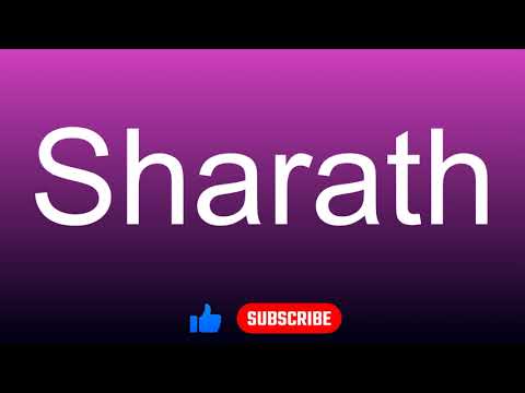 How to correctly pronounce - Sharath