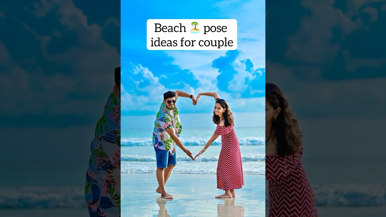 Beach 🌊 🏝️ photo ideas for couple #beach #viral  #coupleposes #youtubeshorts #trendingshorts #love