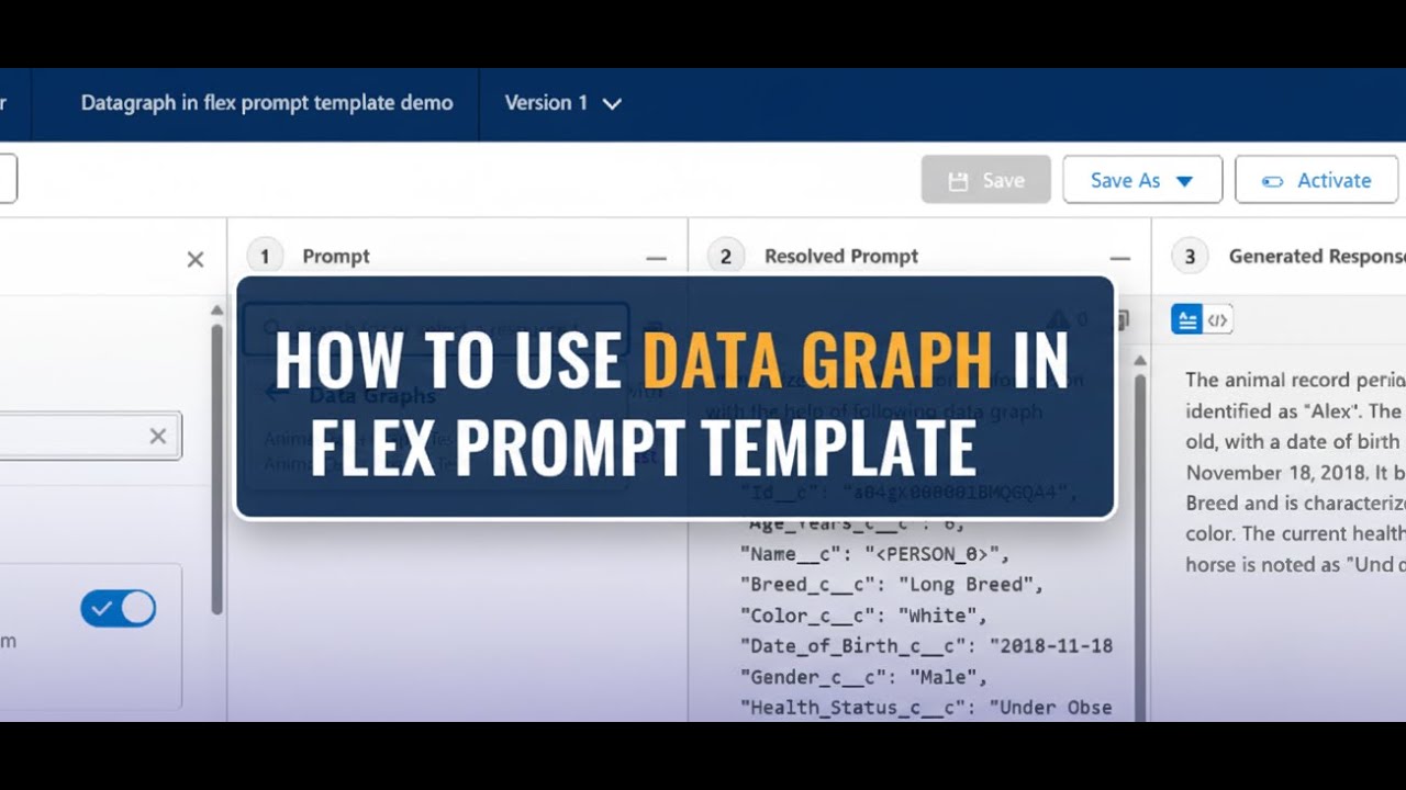 DC08: HOW TO USE DATA GRAPH IN FLEX PROMPT TEMPLATE || SUMMARIZE ANIMAL RECORDS USING DATA GRAPHS