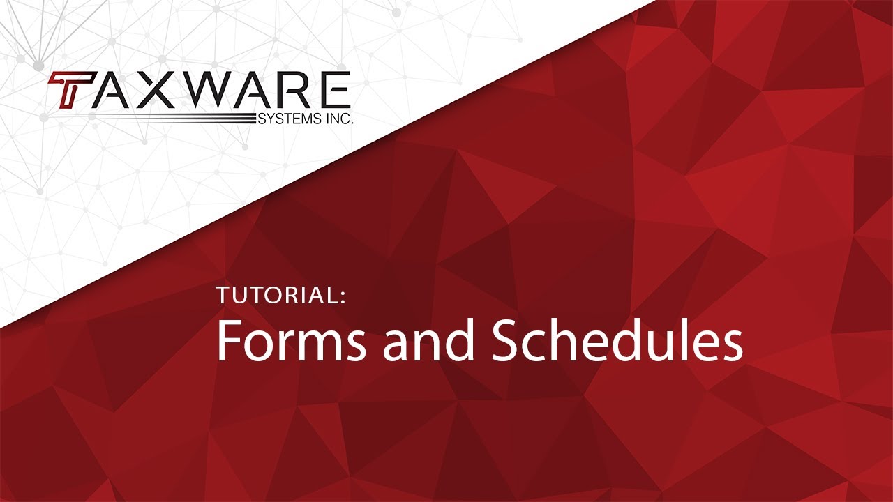 Tutorial - Forms and Schedules