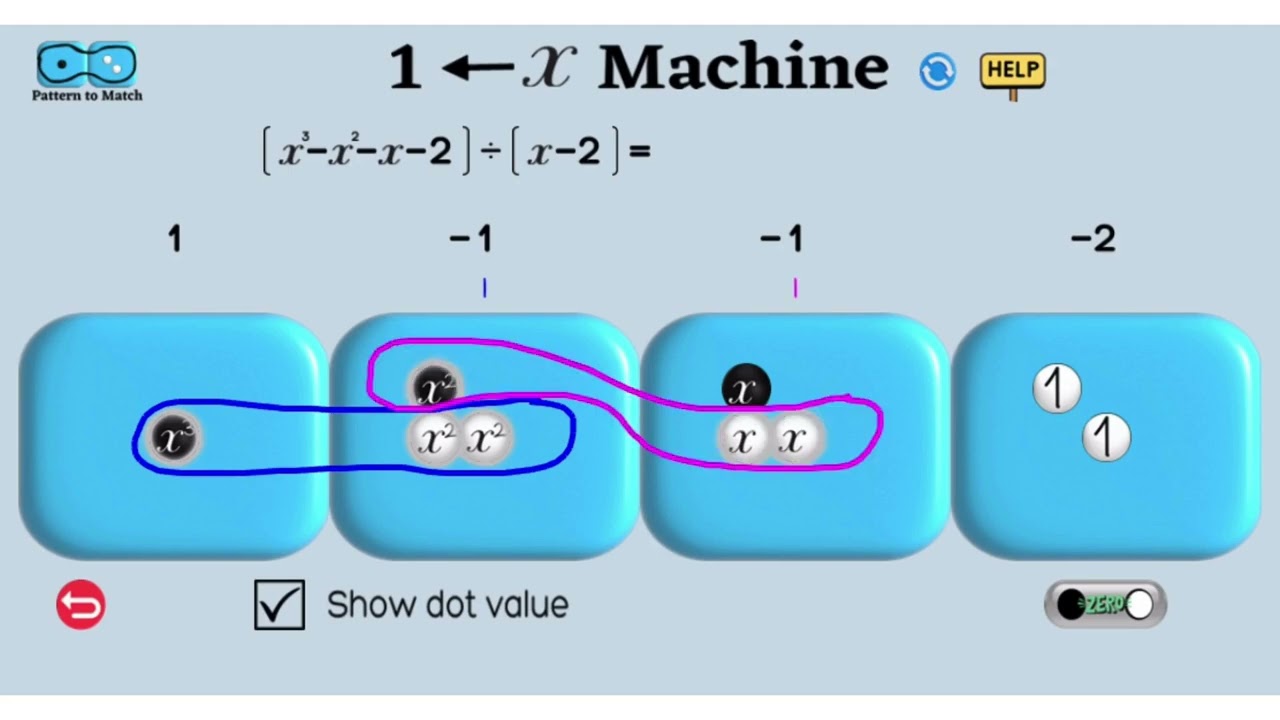 Algebra with Exploding Dots Widget