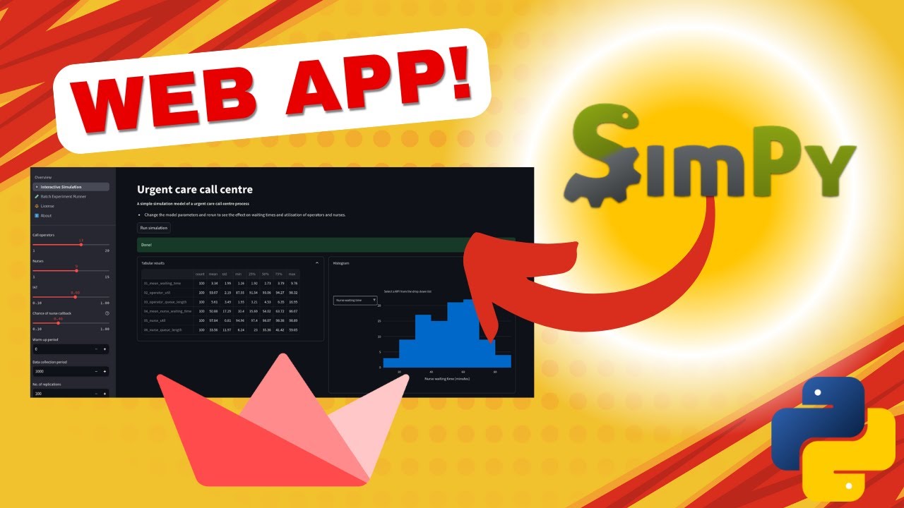 Build Simulation Web Apps in Python: SimPy + Streamlit Deployment Masterclass (GitHub Template)