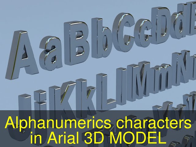 Alphanumerics characters in Arial format 3D Model - FlatPyramid