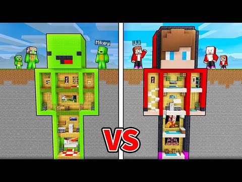 JJ vs Mikey in UNDERGROUND BASE BATTLE in Minecraft - Maizen