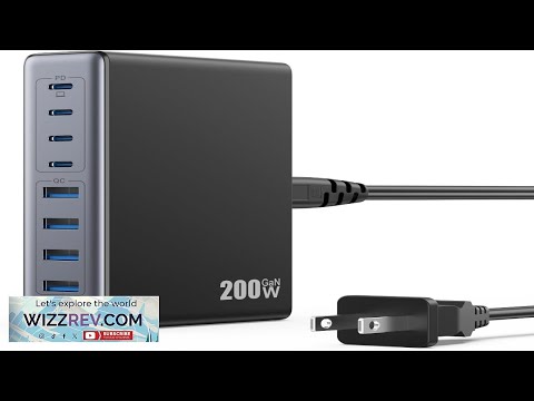 200W USB C Charger BlockGaN III 8-Ports USB C ChargerQC4.0 Fast Phone Review