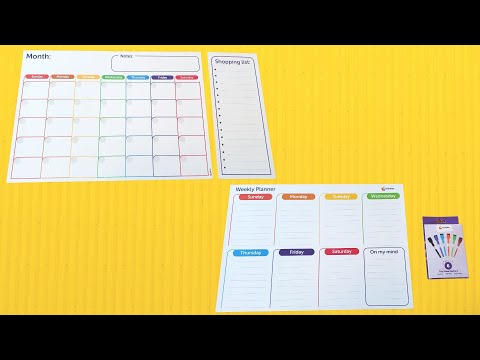 Calendar Days Of The Month and Week - Magnetic Dry Erase Board