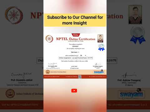 NPTEL Certificate