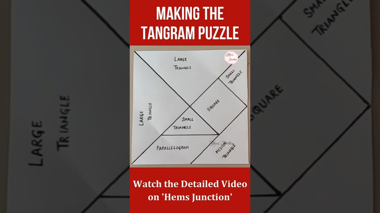 #shorts Making the Tangram Puzzle | Easy way to make a Tangram Puzzle  #youtubeshorts #tangram
