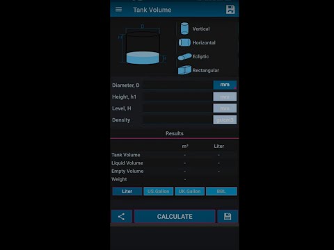 TANK VOLUME CALCULATOR