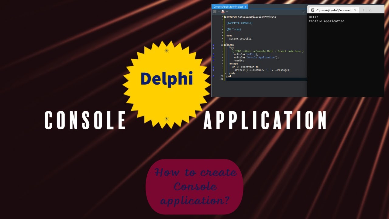 Delphi Console Application | Console Application | Console App | Delphi Basic