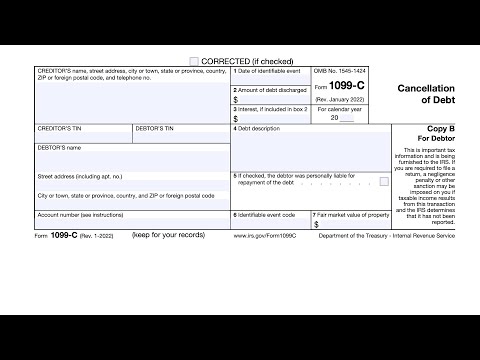 IRS Form 1099-C walkthrough (Cancellation of Debt)