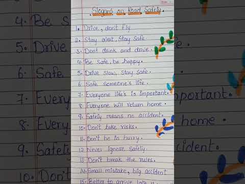 Slogans On Road Safety||Road Safety||Naare On Road Safety#shorts #education #slogans