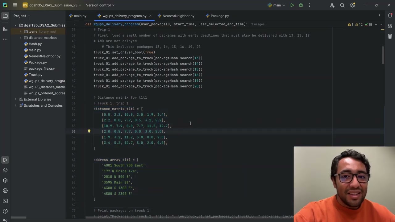 WGU Data Structures and Algos II • C950 Walkthrough
