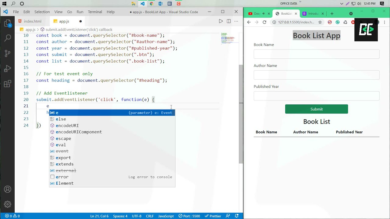 Book List App by HTML, CSS & JavaScript   Basic JavaScript Project