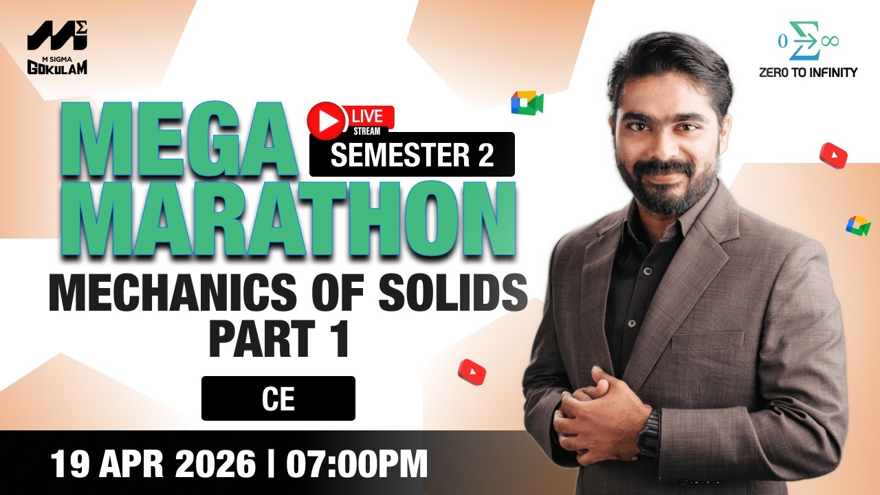 🔥MEGA MARATHON | Mechanics of Solids - Part 1 | SEM 2 - CE | LIVE @ 7 PM | MSG | Charlies Sir