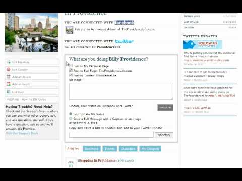 Update Your Status on Facebook and Twitter