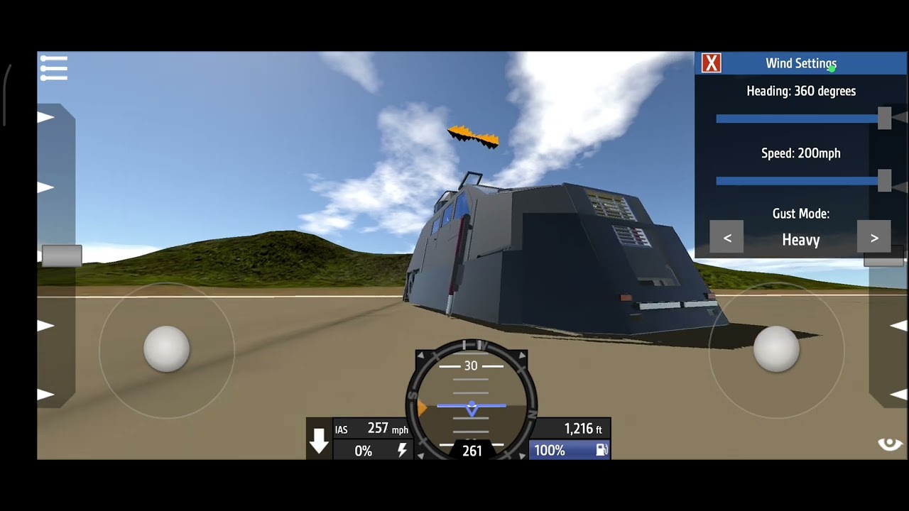 [2009] TIV 2 Flips over 260Mph+ on the Side wind test in Simpleplanes. [RAW VIDEO]