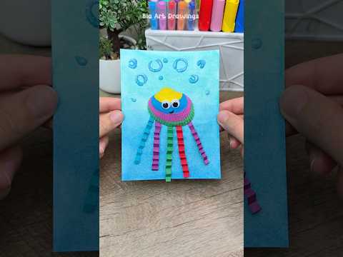 Turn an Ordinary Shell into a Colorful Jellyfish #shorts #art #painting
