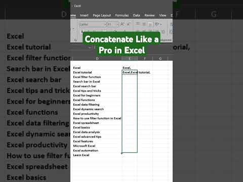 Concatenate Like a pro #excel #finance #dataanalytics
