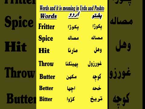 Words and its meaning with Urdu and Pashto. Words and vocabulary.English vocabulary.