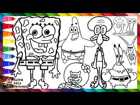 Draw and Color the Characters from SpongeBob SquarePants ๐งฝ๐๐ฆ๐๐ฟ๏ธ๐ฆ๐พ๐ Drawings for Kids
