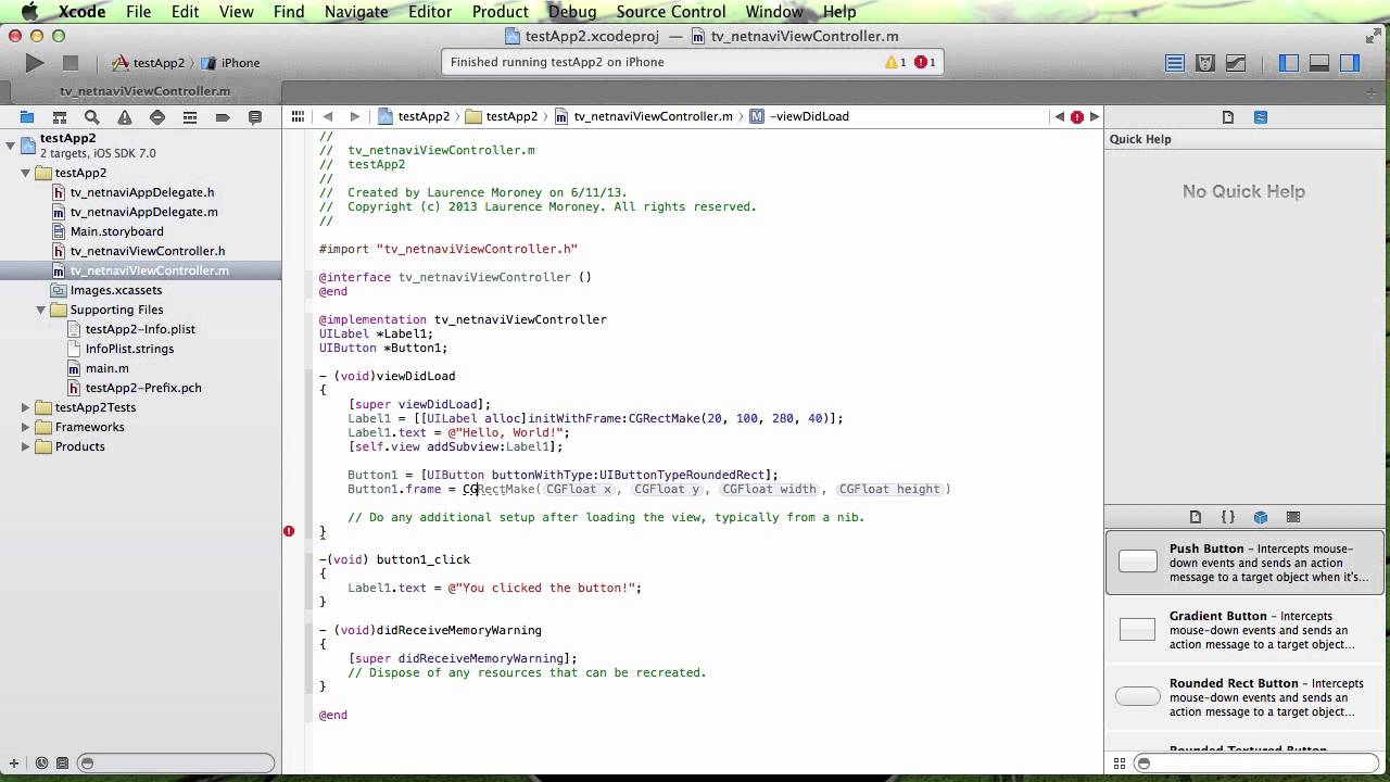 ios7Developer.com Learn iOS7 Development - Part One