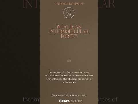 What is an Intermolecular Force @Diarasacademy