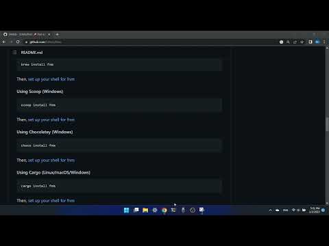 Install Fast Node Manager fnm on Windows 11