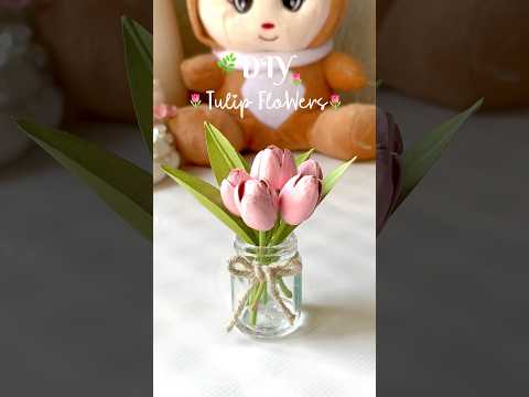 DIY pista shell tulip flowers #shorts #viralshort #pistashellcrafts #flowercraft #tulip #crafting