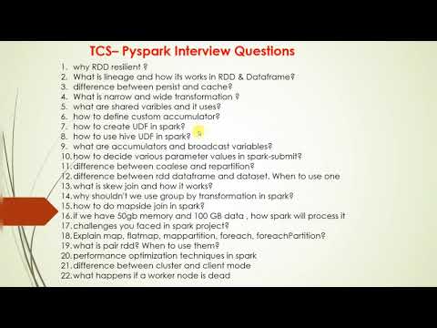 Learn TCS Pyspark Interview Questions PysparkInterviewQuestions ScenarioBasedInterviewQuestions ...