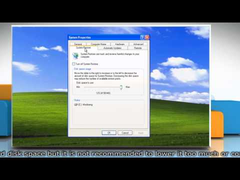 Reduce hard disk space used by System Restore on Windows® XP