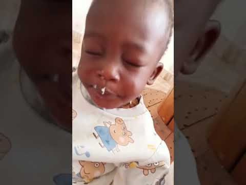funny baby high on sleep