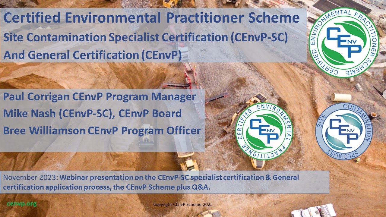 Webinar CEnvP-SC & CEnvP General Overview