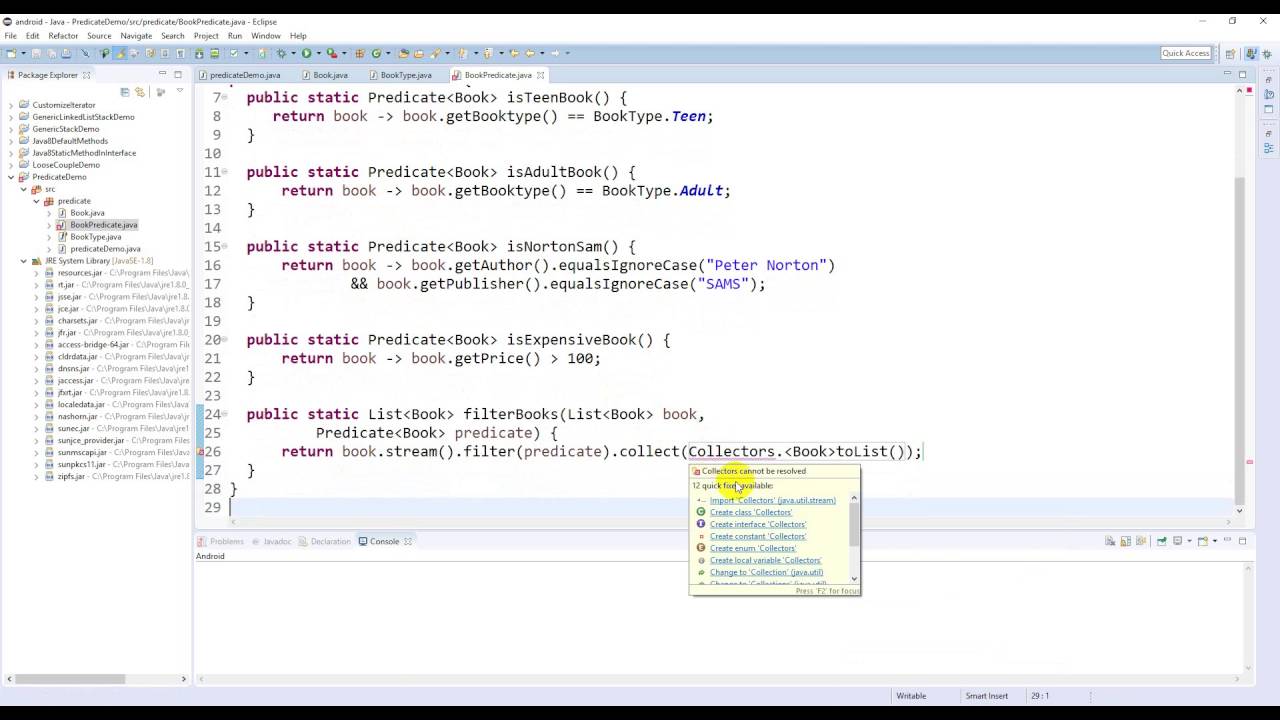 Java 8 Predicate Code Demo