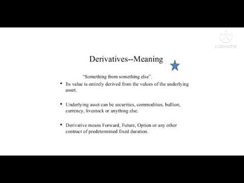 Derivatives;meaning,characteristics