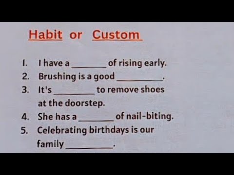 HABIT vs CUSTOM | What's the difference? English Grammar Exercise | Habit vs Custom | 🧑🏫🥇