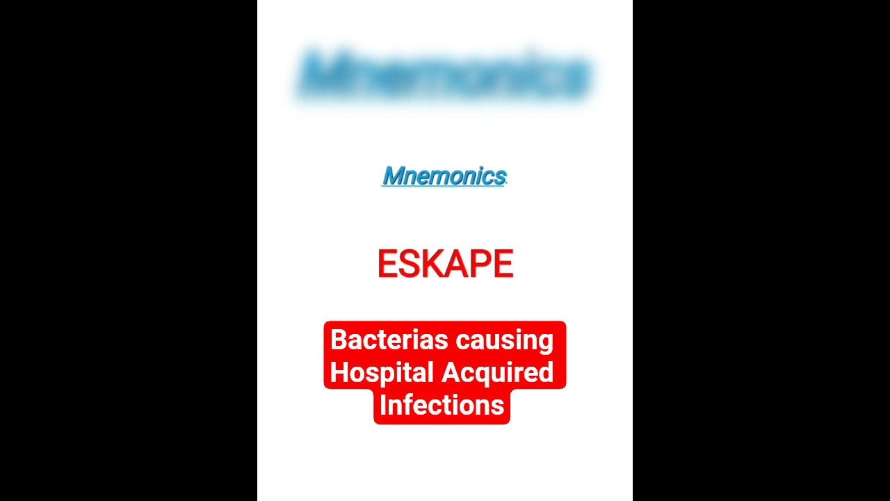 ESKAPE pathogens |Mnemonics | Hospital Acquired Infection #pathogens #microbiology #infectioncontrol