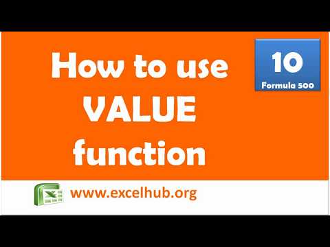 How to Use VALUE Function in Excel