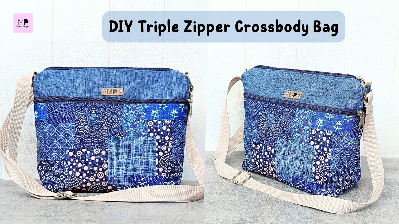 Triple Zipper Crossbody Bag Tutorial | DIY Triple Zipper Bag