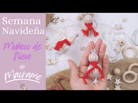 MUÑECO DE NIEVE DE DECORACION DE NAVIDAD - REGALO DIY MACRAME - CHRISTMAS TREE ORNAMENT