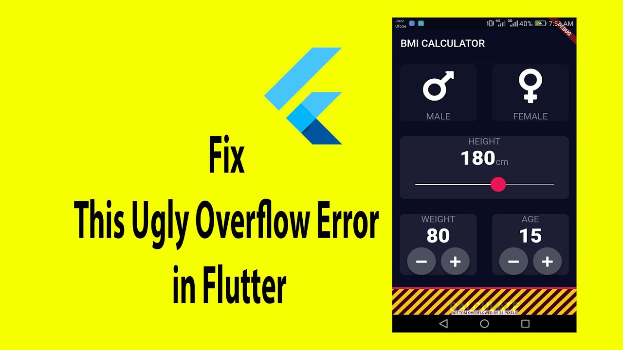 Fix - A RenderFlex overflowed by 52 pixels on the bottom