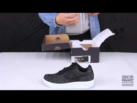 Women's Nike Air Force 1 Low Flyknit Ultra Dark Grey - Black Unboxing Video at Exclucity