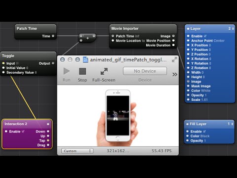 Quartz Origami Tutorial - animated gif with time control (fps) and toggle start/stop