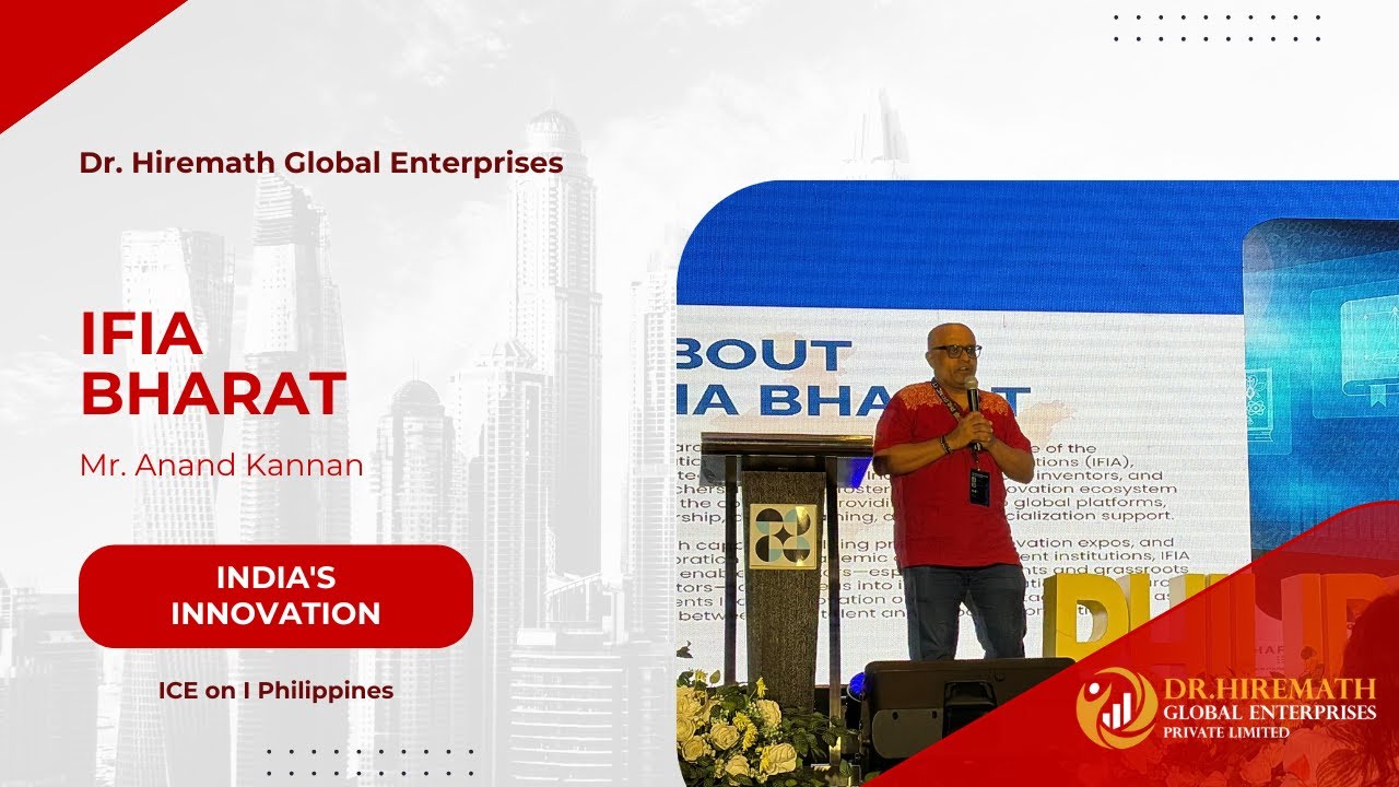 Indian Innovations: Anand Kannan (IFIA Bharat) Pitch at ICE on I, Supported by Dr. Hiremath Global